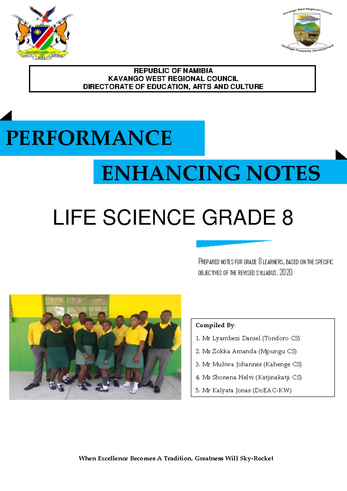 LIFE SCIENCE GRADE 8 PREPARED NOTES & ACTIVITIES FOR KAVANGO WEST ...