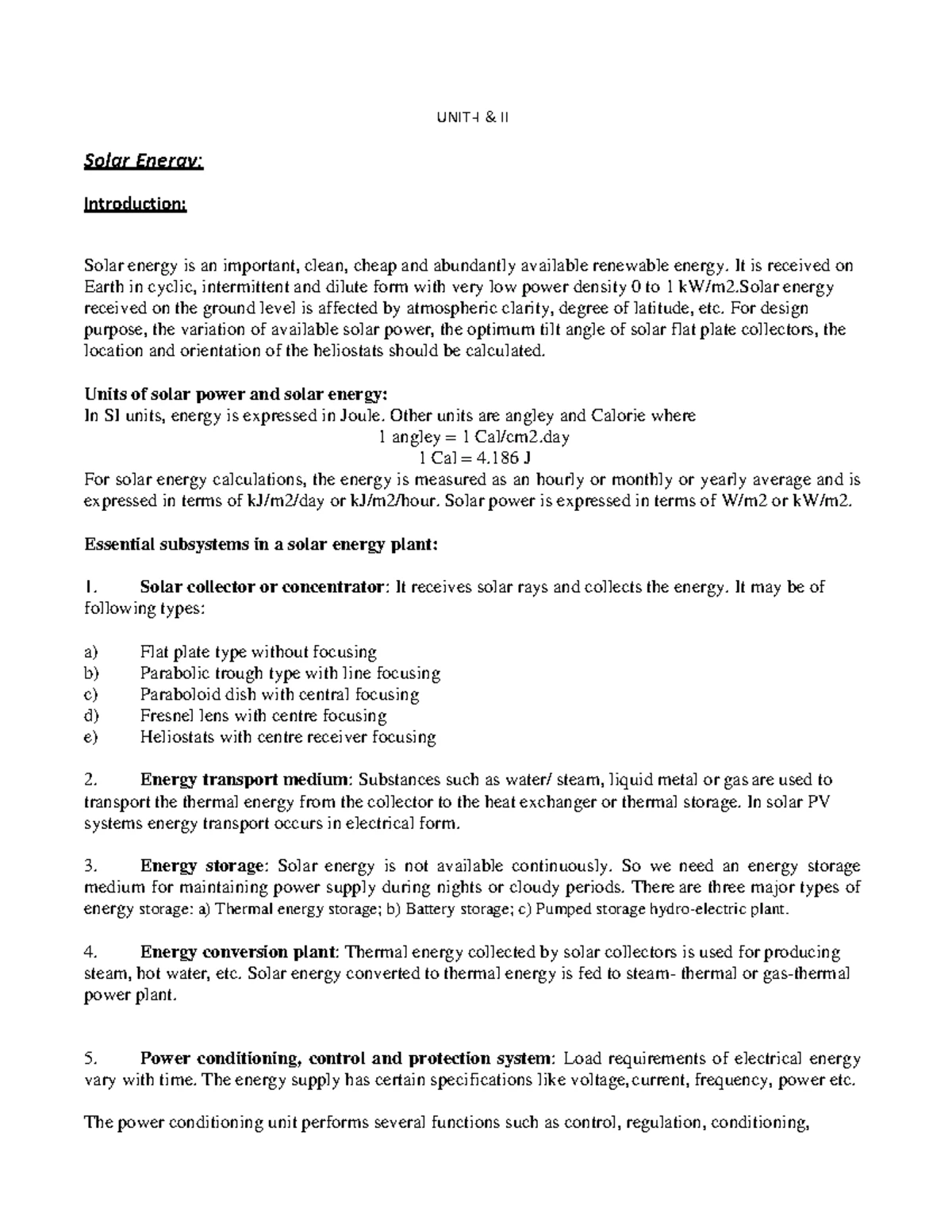RER - Solar Energy Concepts: Units, Subsystems & Performance Factors ...