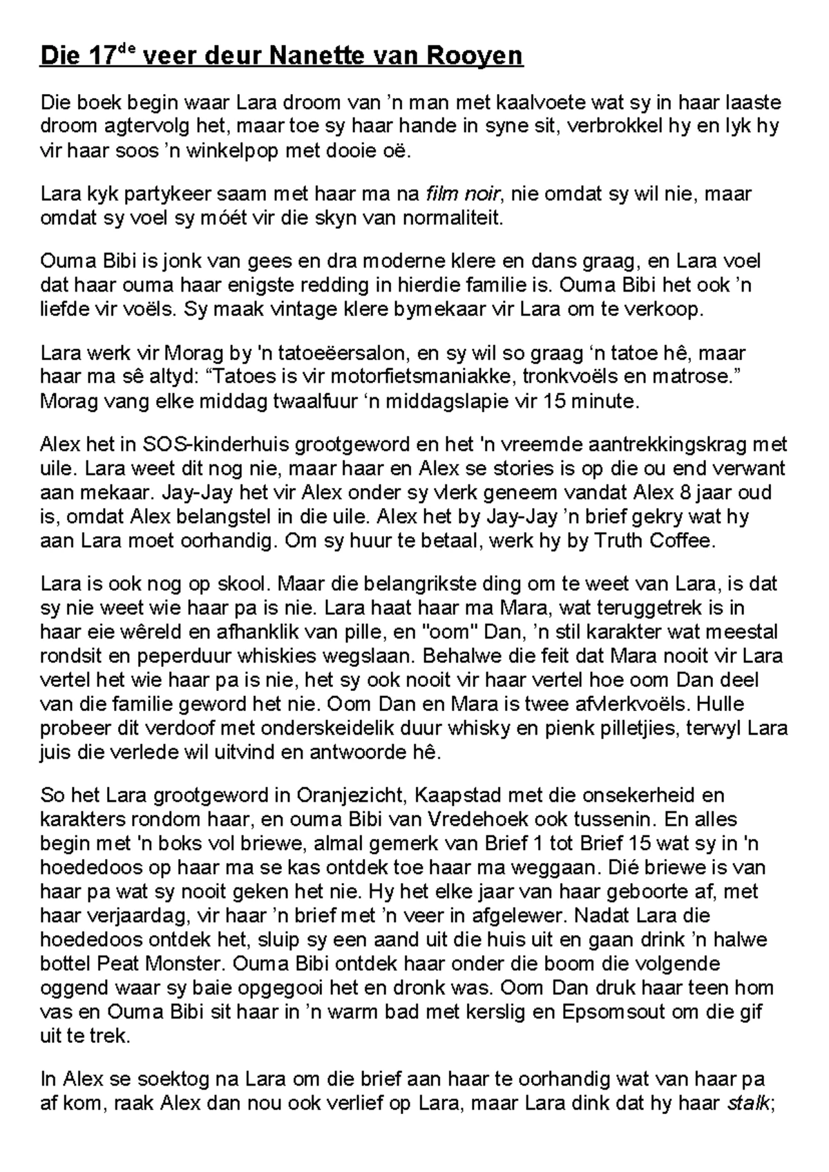 13 Spookstories: Analyse van Verhaal en Karakters in Afrikaanse ...