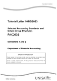 FAC2601 - Unisa - Financial Accounting for Companies - Studocu