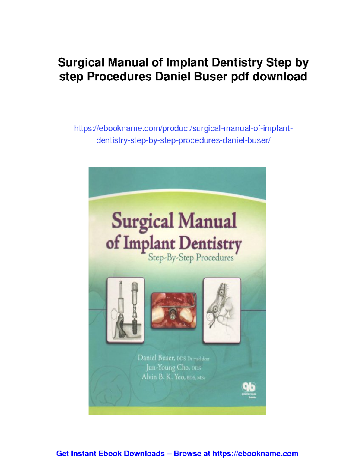 Surgical Manual of Implant Dentistry: Step-by-Step Procedures (2007) - Studocu