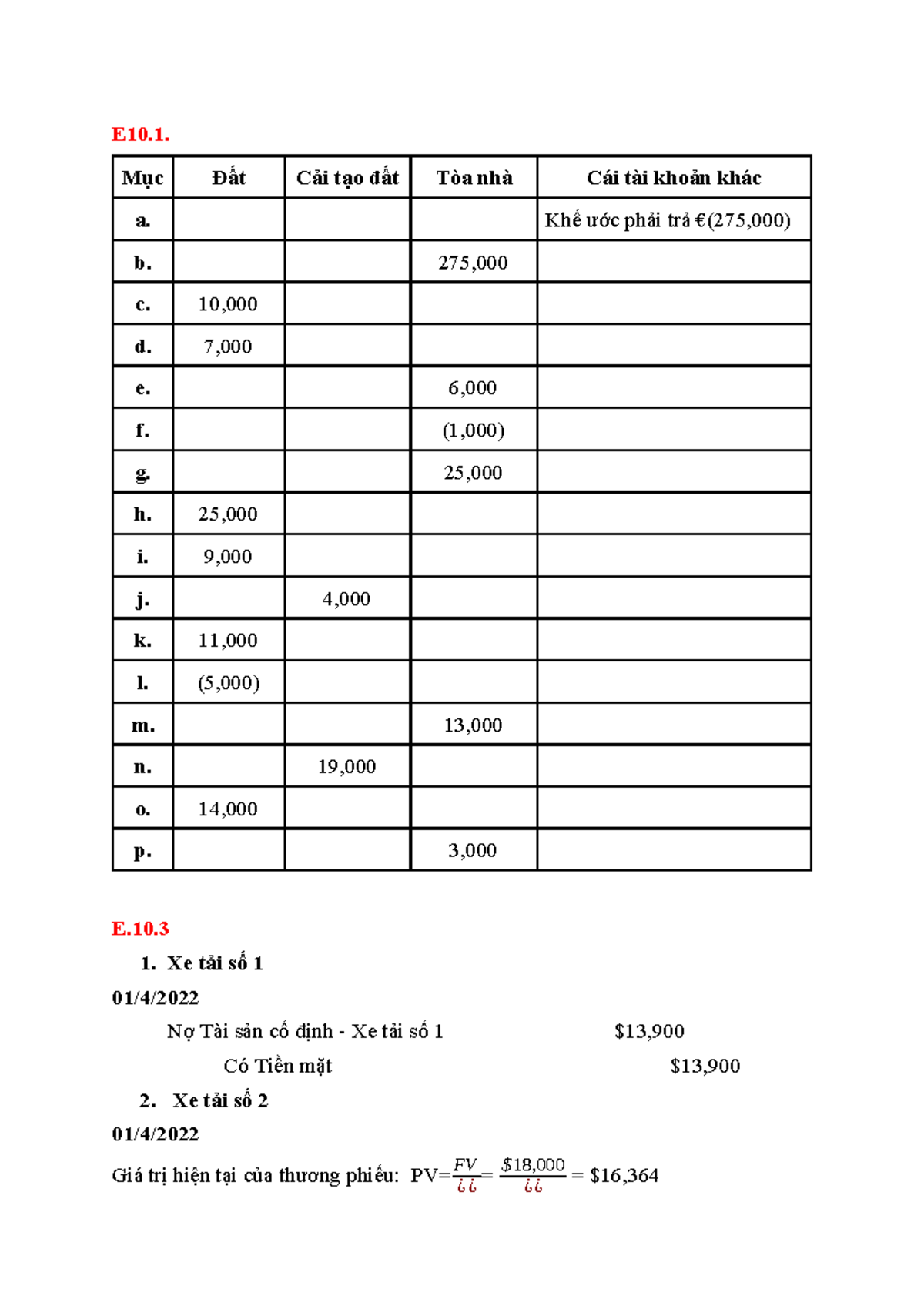Chương 1 - Bài Tập E10.1 đến E10.24 về Tài Chính và Kế Toán - Studocu