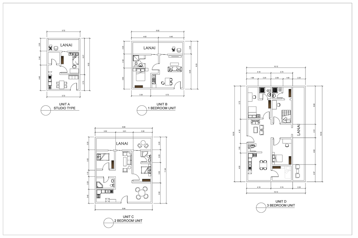 Units - Lecture Notes - LANAI STUDIO TYPE UNIT A 1 BEDROOM UNITUNIT B 2 ...