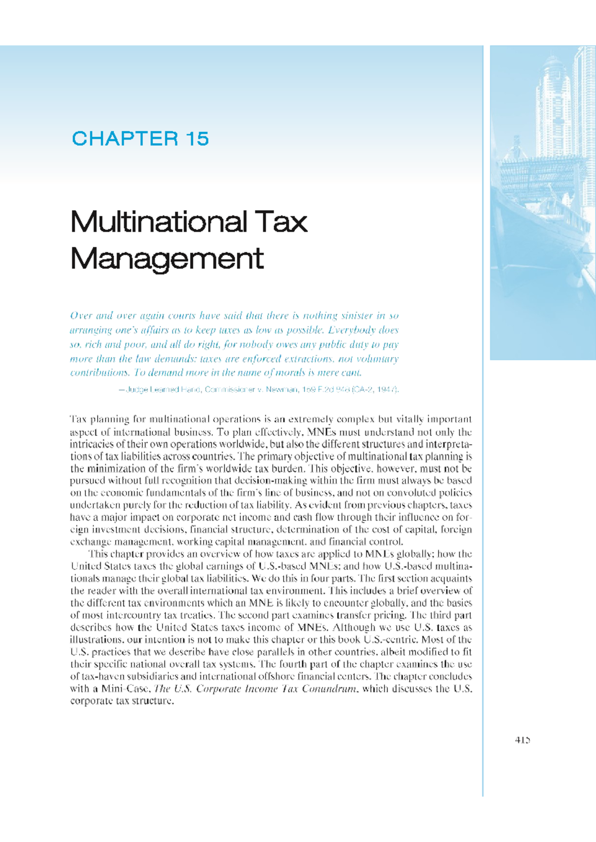 CHAPTER 15 Multinational Tax Management: Strategies and Implications ...