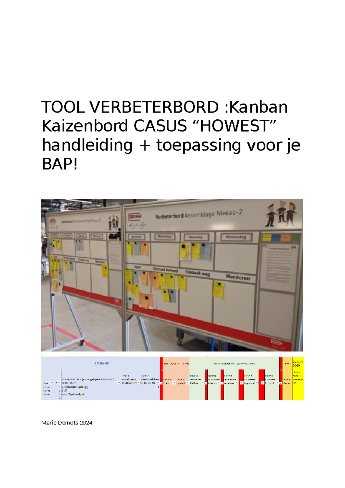 Lean Verbeterbord Handleiding voor HOWEST: TQM en Casus Toepassing ...