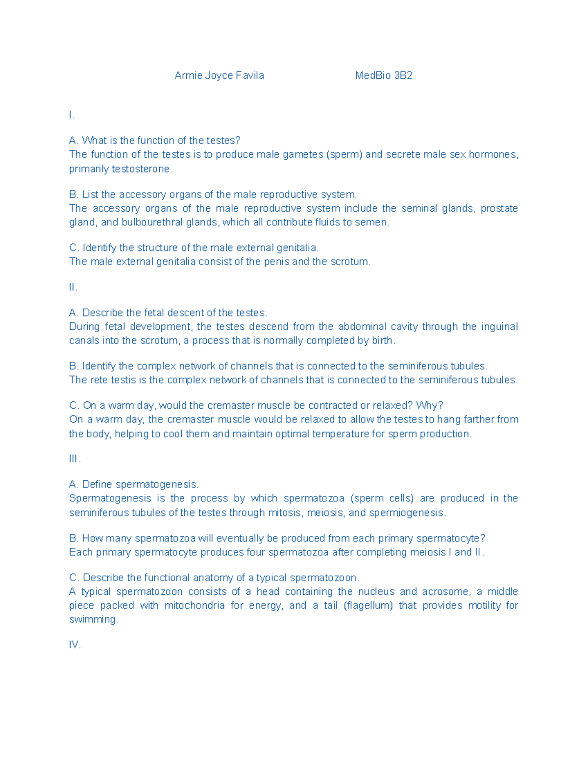 MedBio 3B2 Final Exam Study Guide: Reproductive System Overview - Studocu