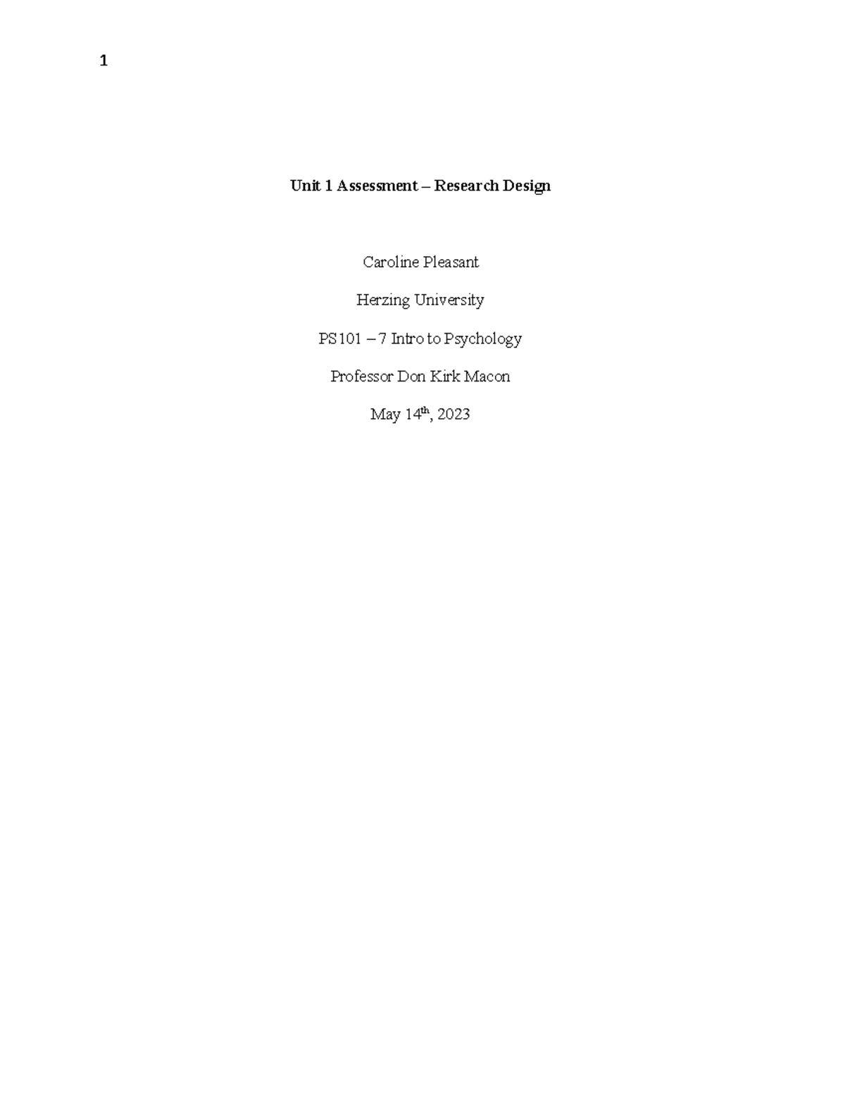 PS101 Unit 1 Research Design Overview - Notes - Studocu