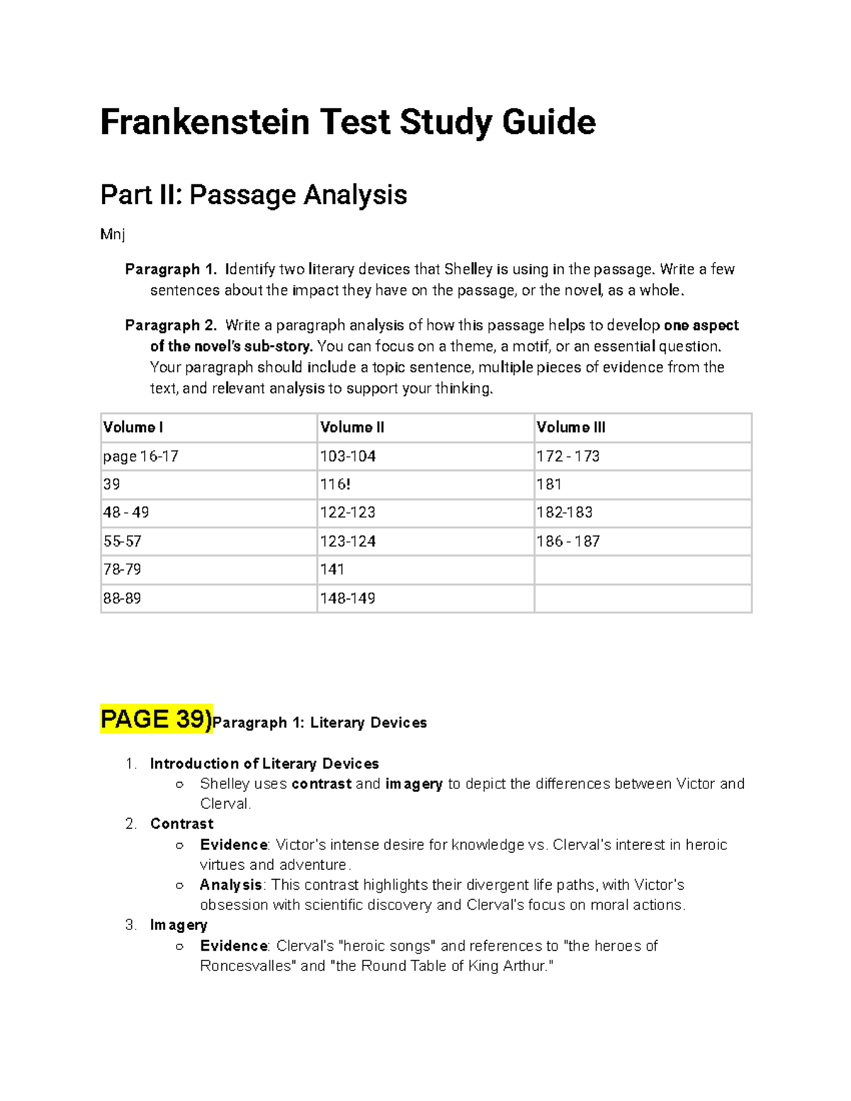 Frankenstein (ENG 202) Passage Analysis & Thematic Exploration Guide ...