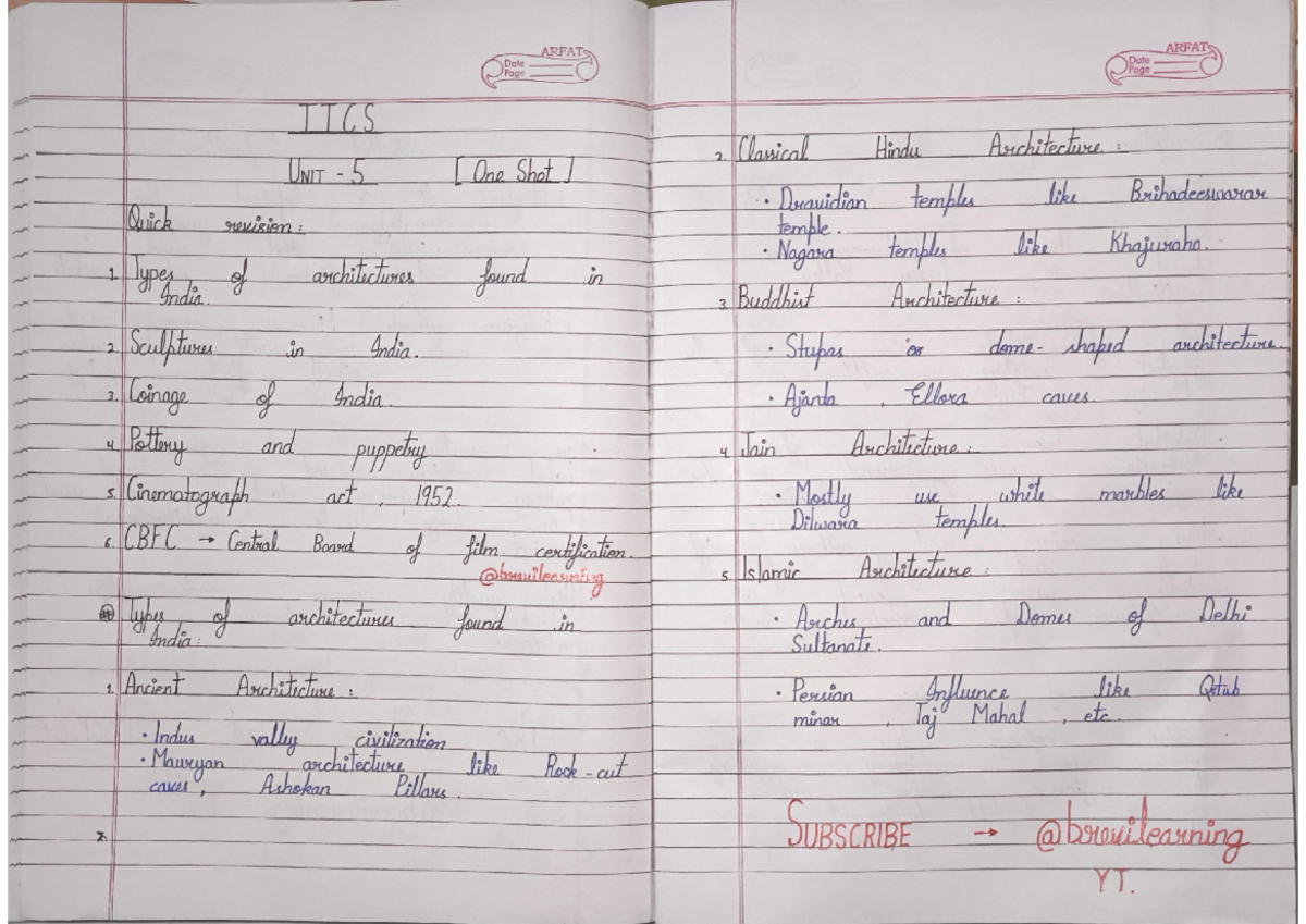 ITCS 2 Unit 5 Notes: Classical Hindu Architecture & Iconography - Studocu
