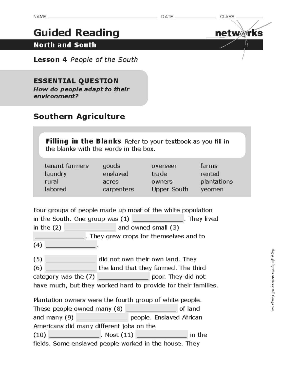 14-4 Guided Reading: People of the South and Southern Agriculture - Studocu