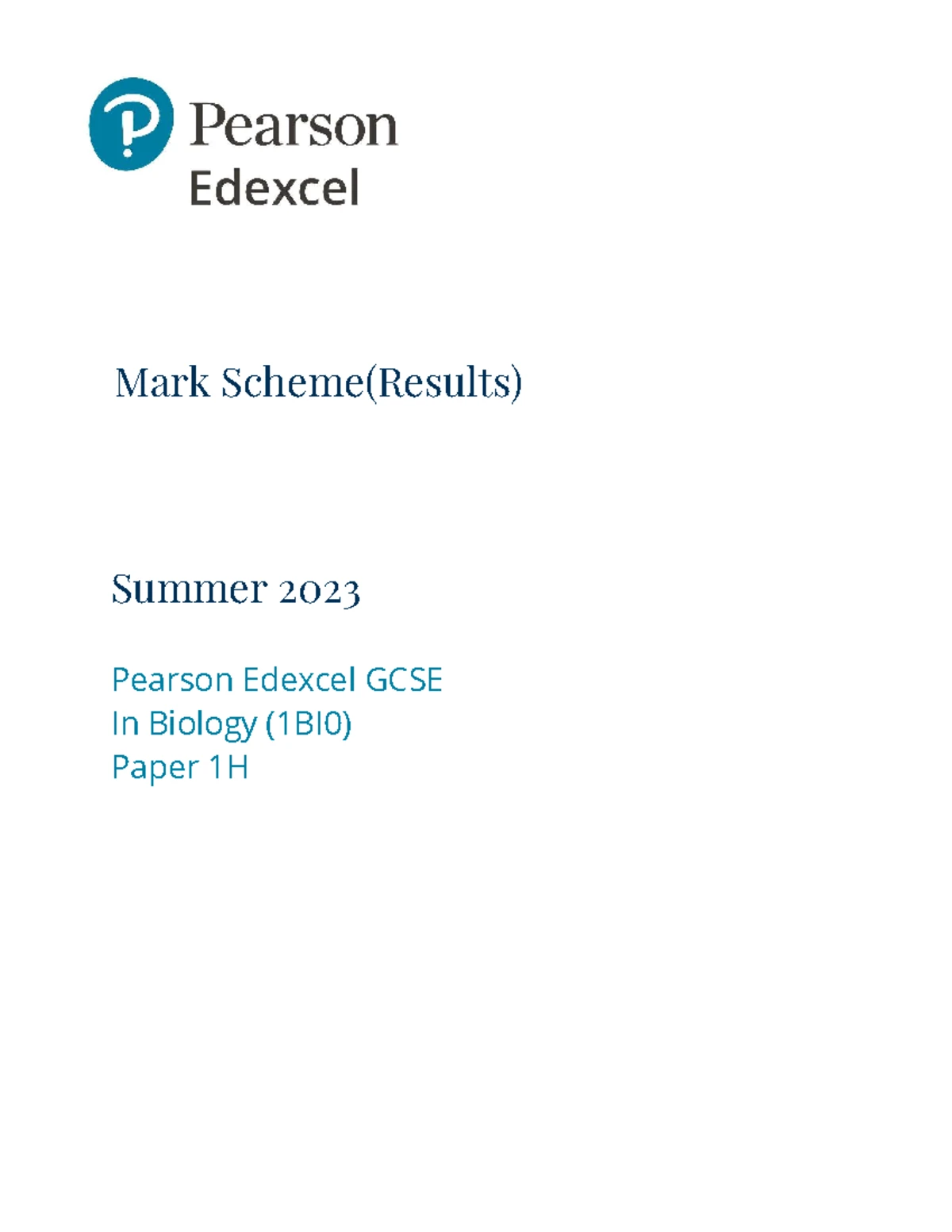 Edexcel Triple Biology Specification & Notes: Paper 1 Overview - Studocu