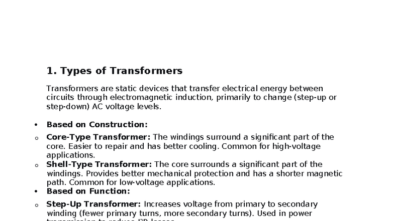 M.E -P5 - Electronics: Transformers, Rectifiers & Converters Notes ...