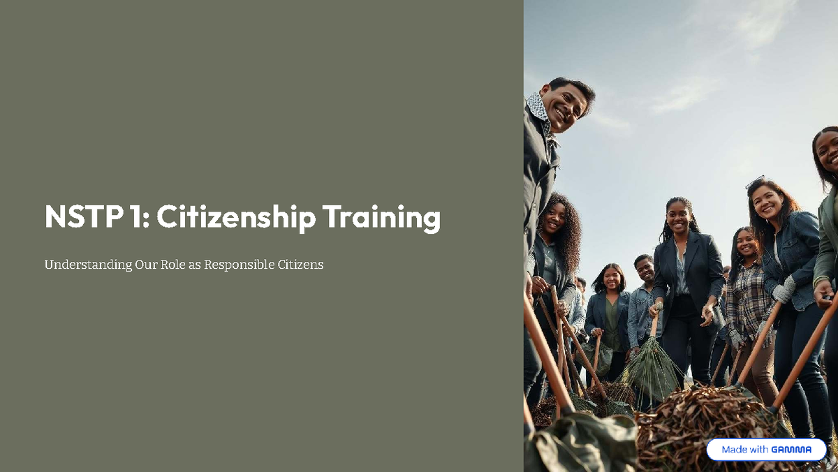 NSTP 1: Citizenship Training and Active Participation in Nation ...