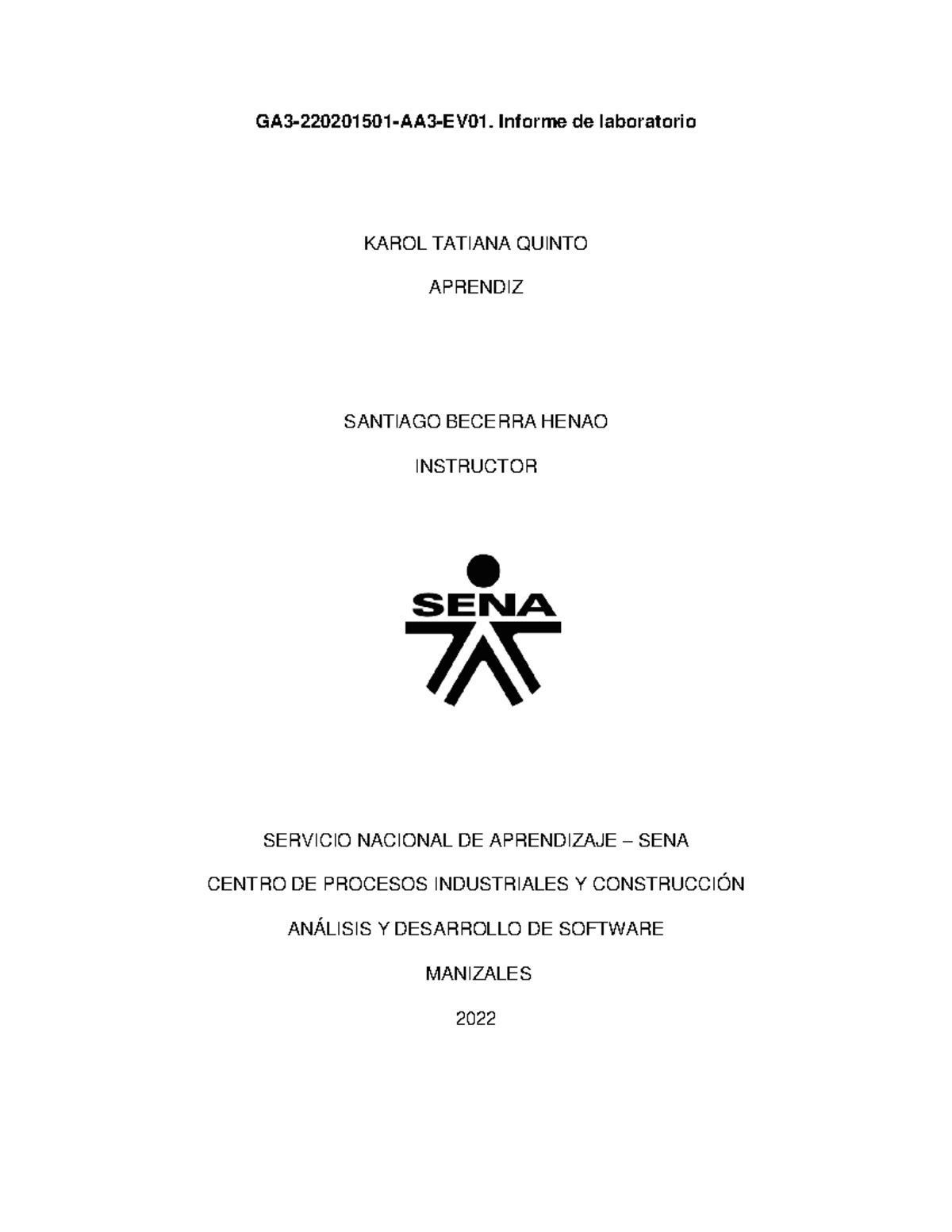 GA3-2202015 Informe de Laboratorio sobre Tipos de Energía - Studocu