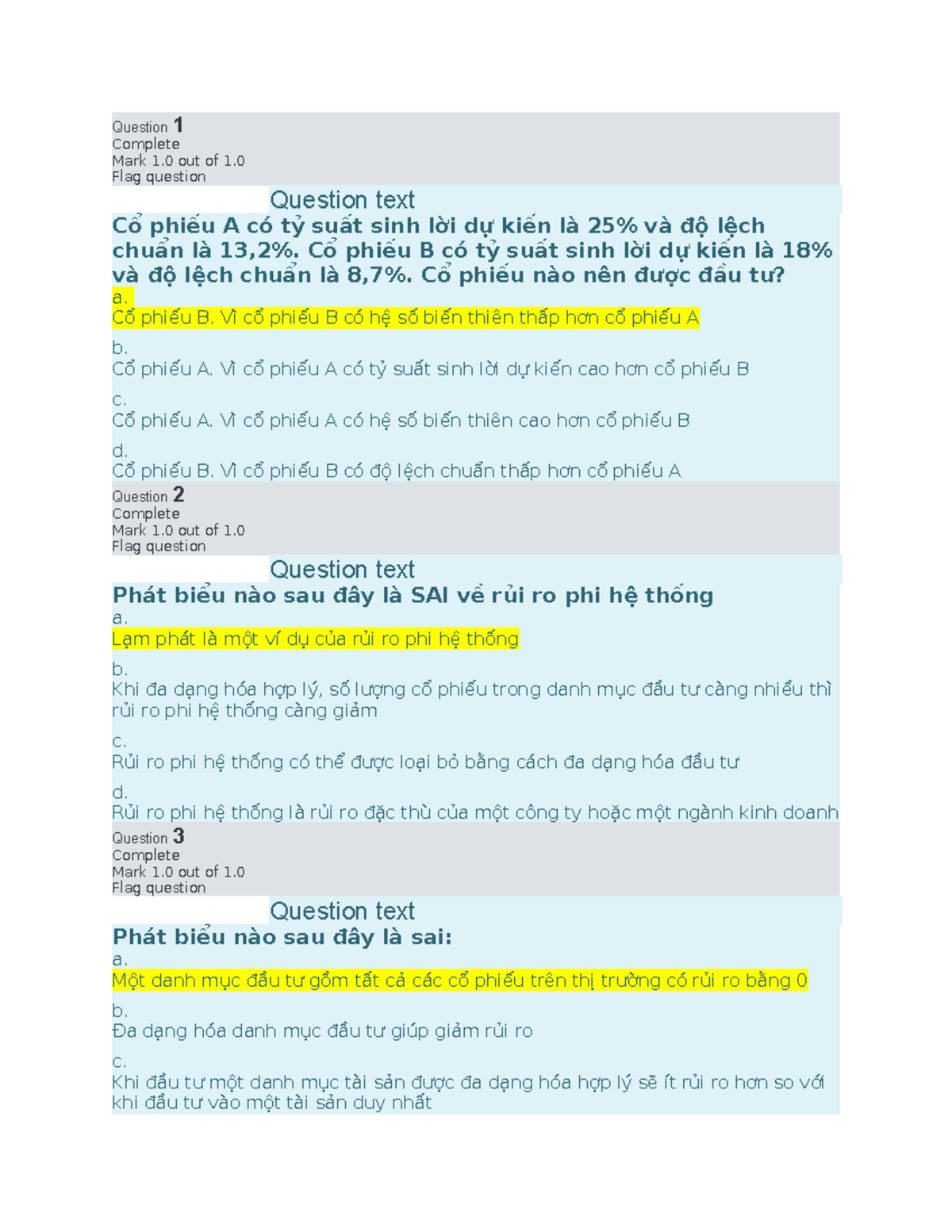 TCDN C6 - TCND - Question 1 Complete Mark 1 out of 1. Flag question ...