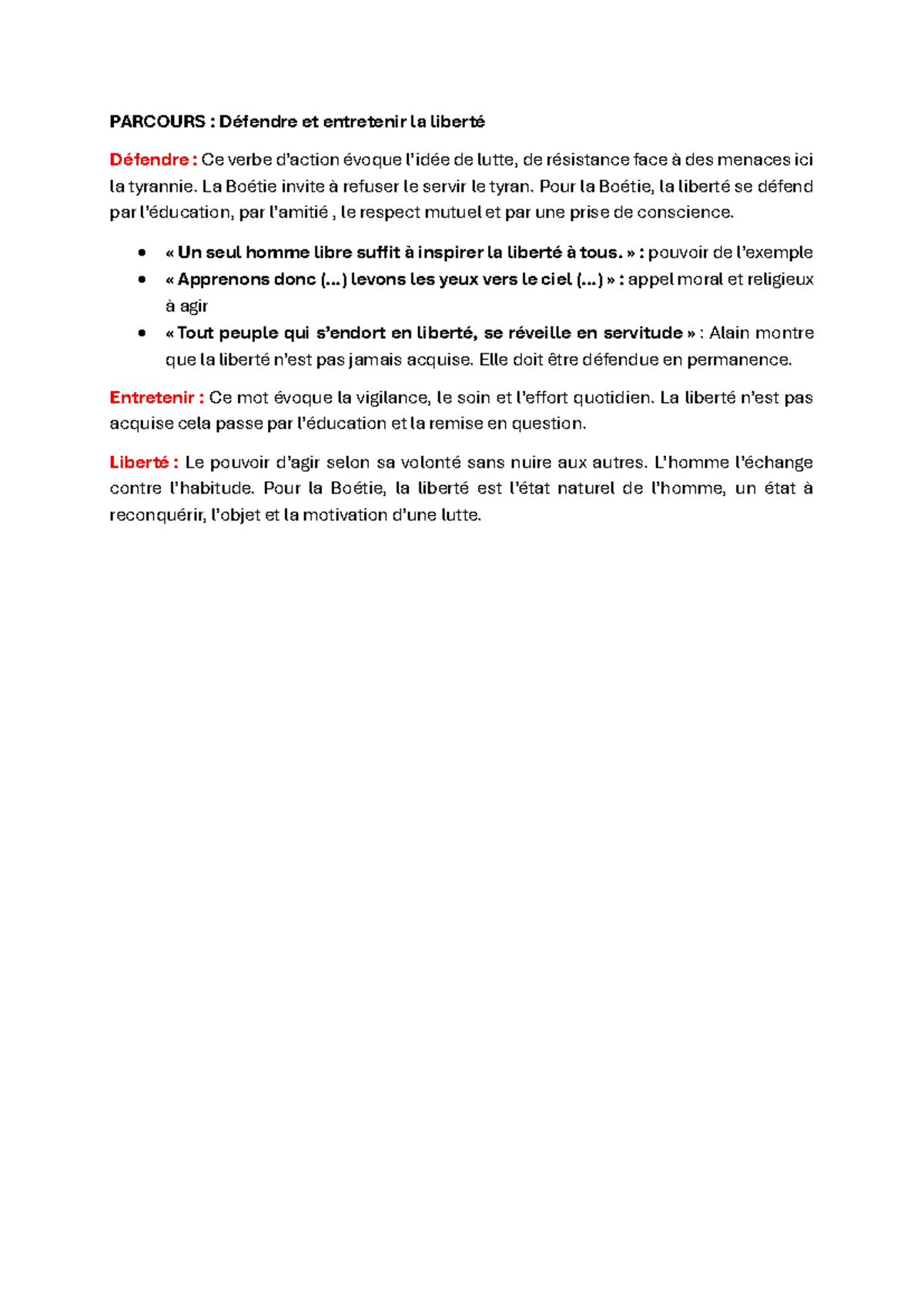 Dissertation DSV : Défendre et Entretenir la Liberté selon La Boétie ...
