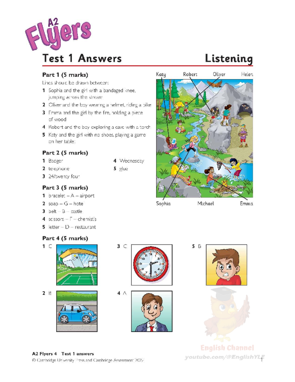 A2 Flyers 4 Listening Test 1 & 3 Answers Key - Studocu