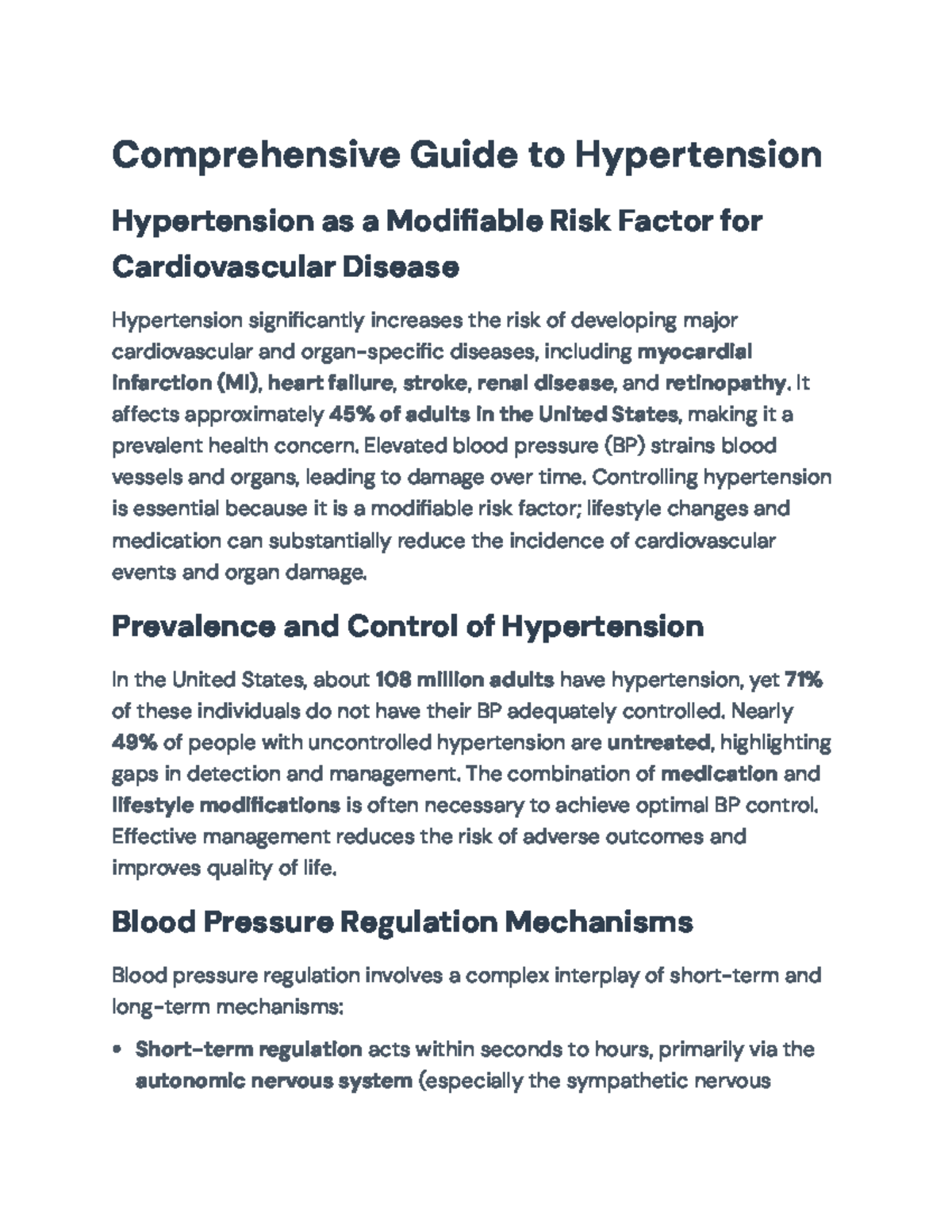 Comprehensive Overview of Hypertension: Pathophysiology & Management ...