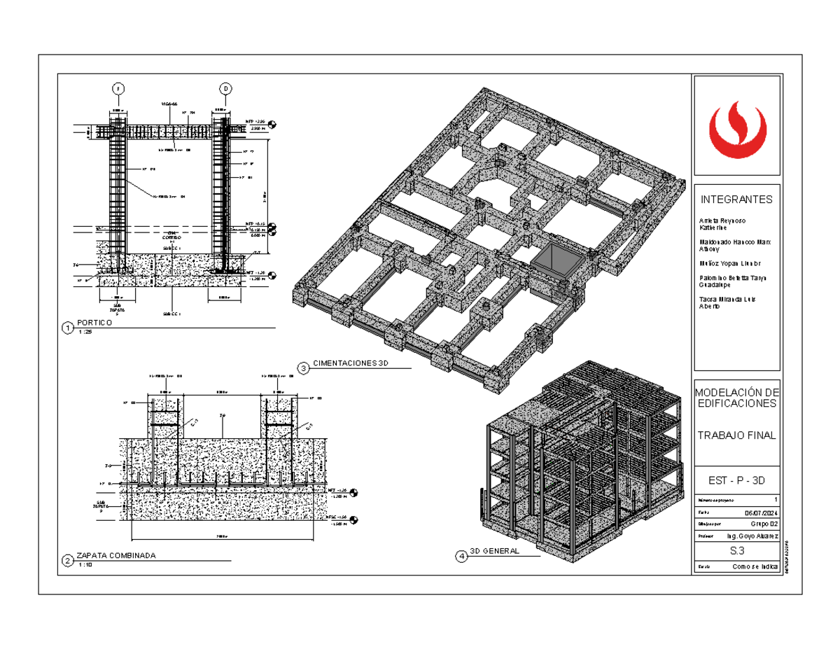 TF EST 3D - Modelado 3D de la especialidad de estructuras TF - NFP +2 2 m NTN +0 0 m NFZ - 1 - 1 ...