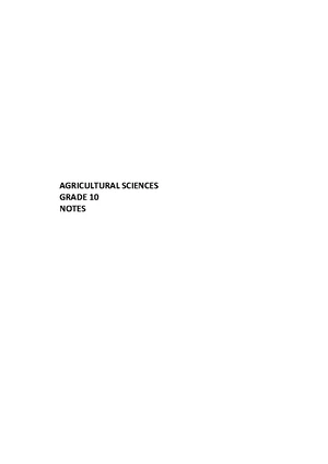 Grade 12 Agricultural Sciences Notes - GRADE 12 - AGRICULTURAL SCIENCES ...