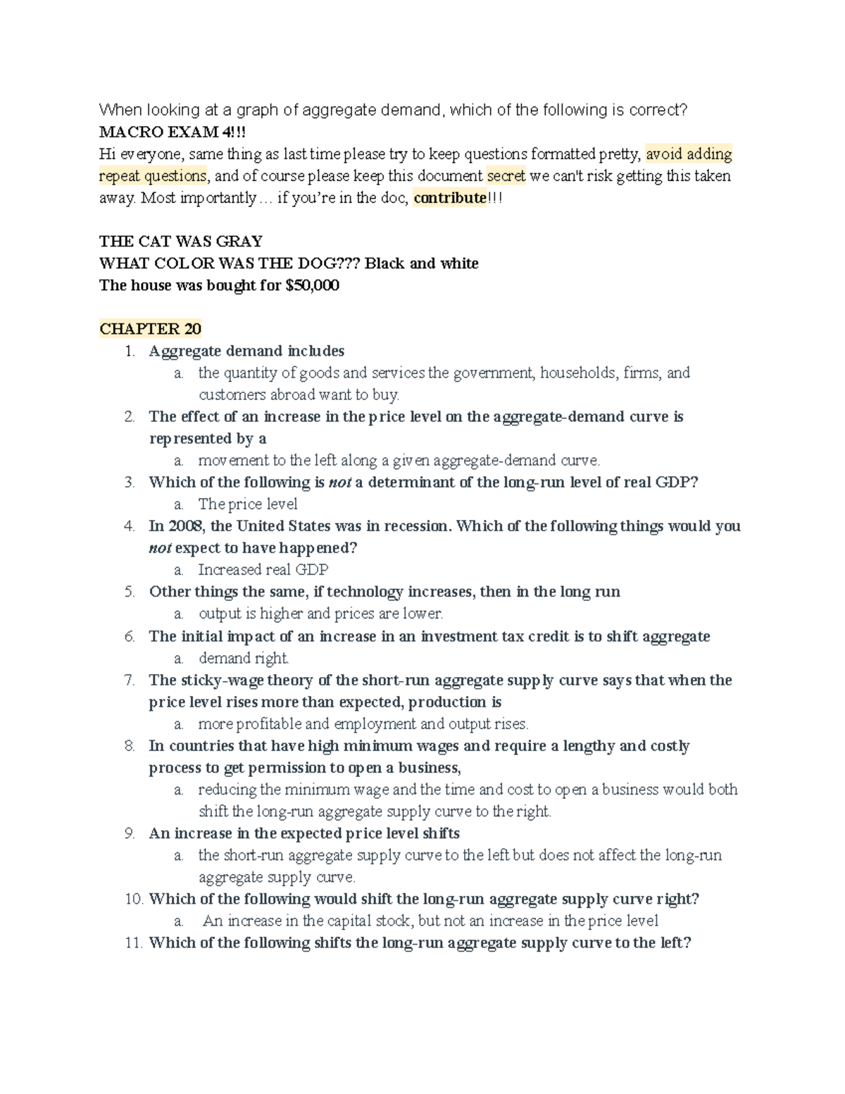 Macro EXAM 4 - Test review used for exam 4, took all the most important ...