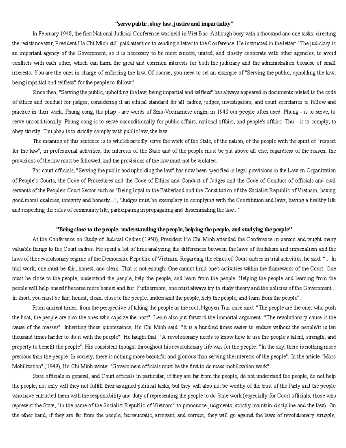 Legal Ethics - "serve public, obey law, justice and impartiality" In ...