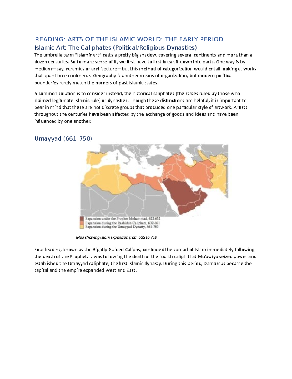 Art Appreciation (Module 5): The Early Period of Islamic Art - Studocu