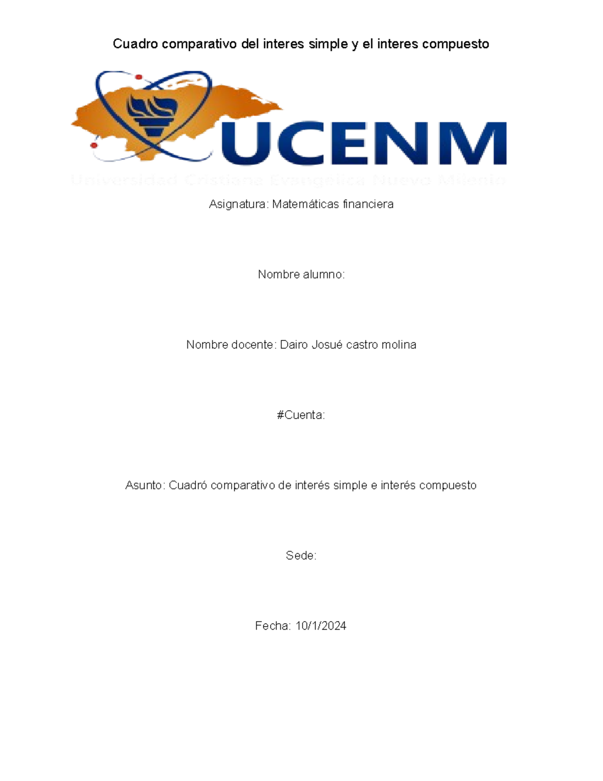 Cuadro Comparativo: Interés Simple vs. Interés Compuesto - Matemáticas ...