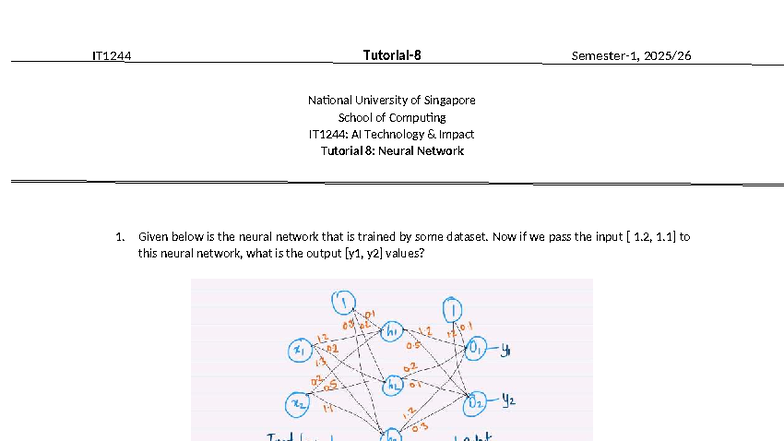 IT1244: AI Technology Impact Tutorial 8 - Neural Networks & Logic ...