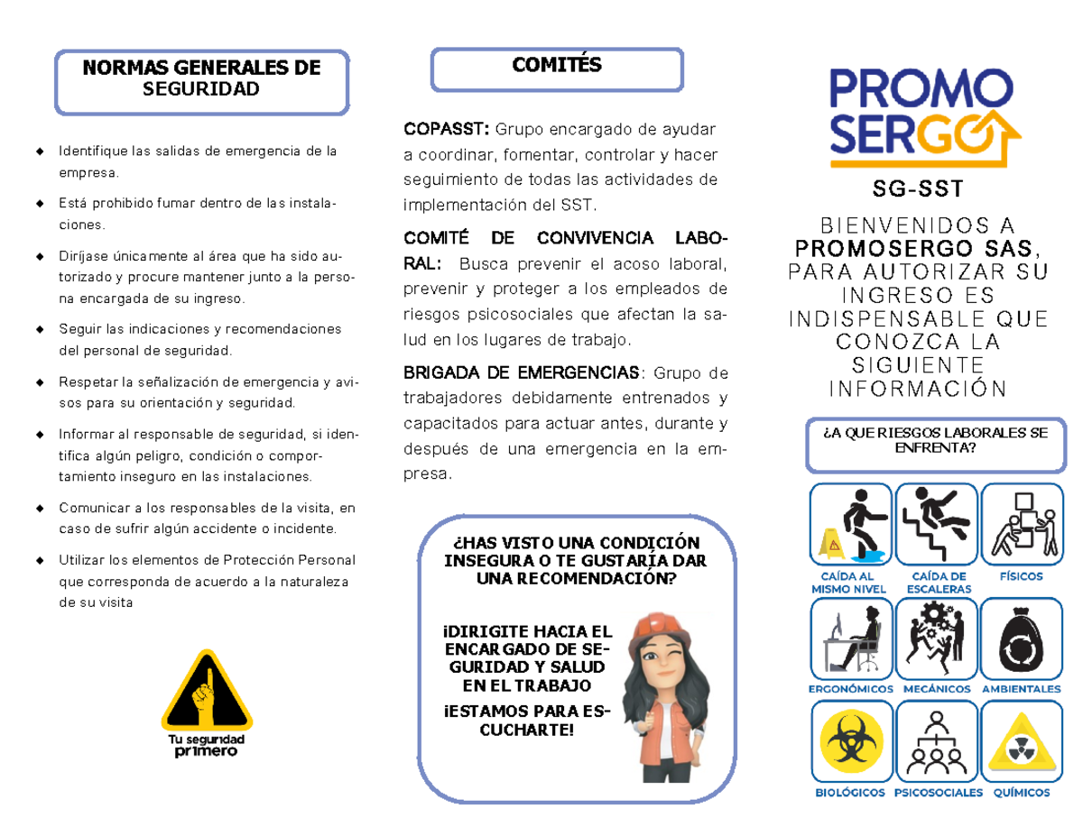 Folleto de Seguridad para Visitantes - Normas y Protocolo SSST - Studocu