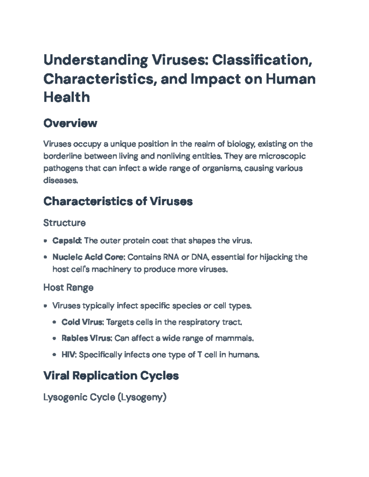 Viruses: Classification, Characteristics, and Health Impact ...