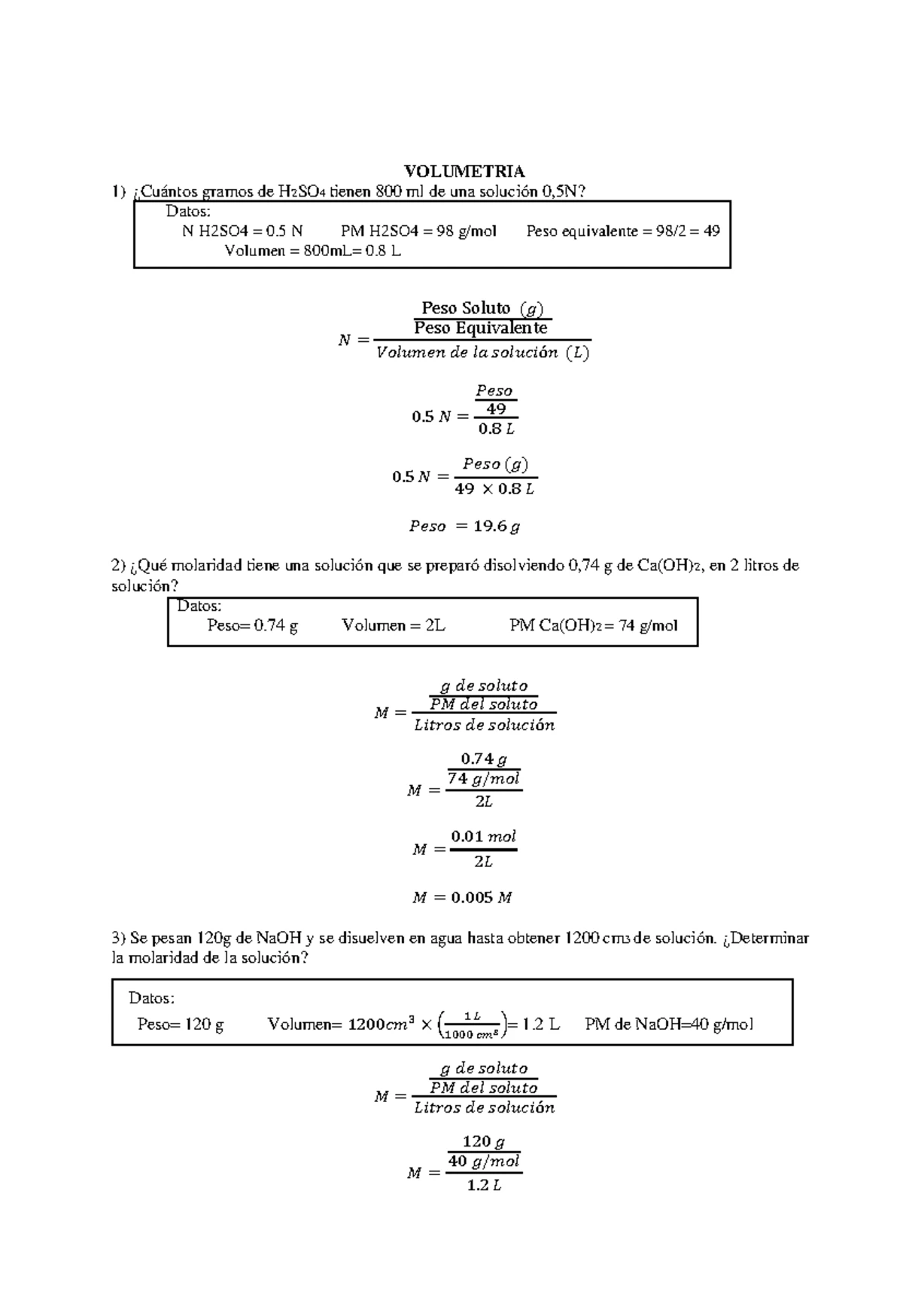 Equivalencia entre Volúmenes y Porcentajes de Agua Oxigenada - Studocu