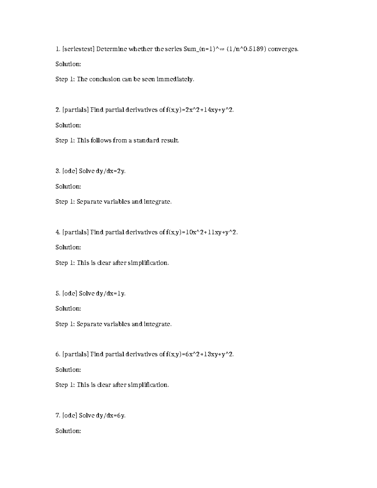 Math 3148 - Convergence and Partial Derivatives Solutions - Studocu