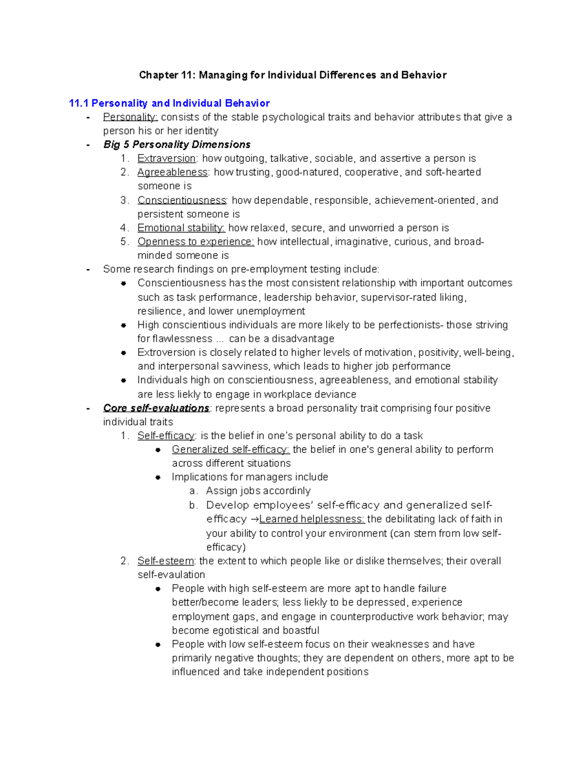 Chapter 11 - Managing Individual Differences and Organizational ...