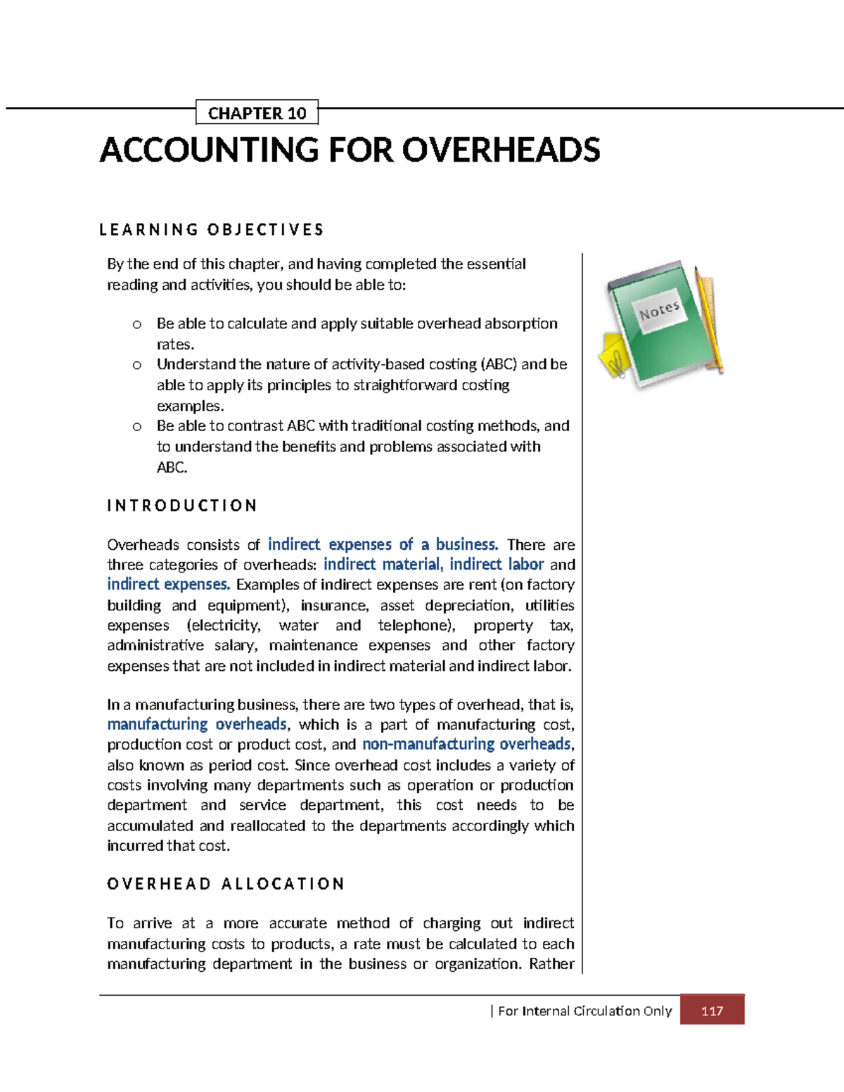 CHAPTER 10 ACCOUNTING FOR OVERHEADS: STUDY REVISION NOTES - Studocu