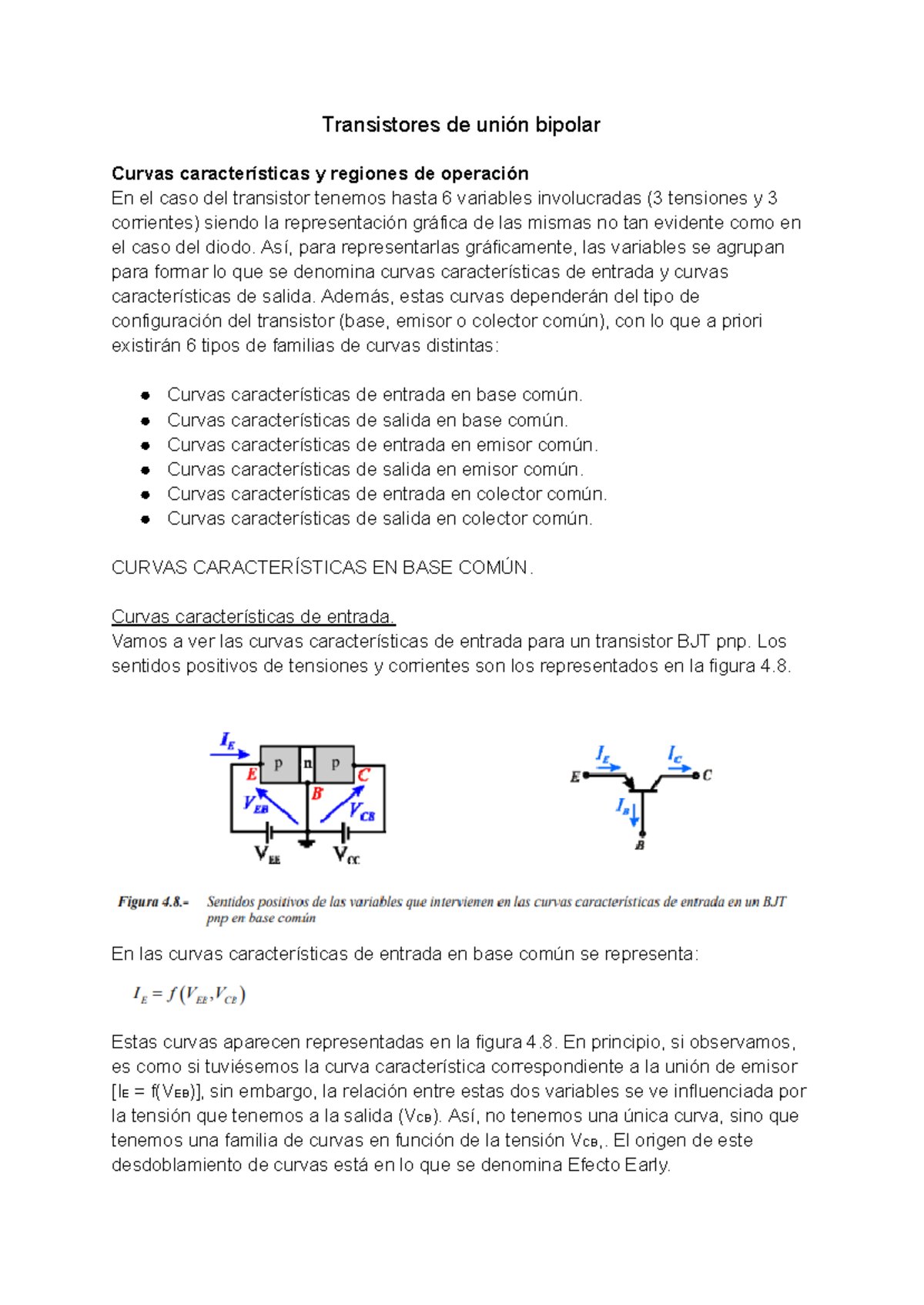 Curvas Características y Configuraciones de Transistores BJT - Studocu
