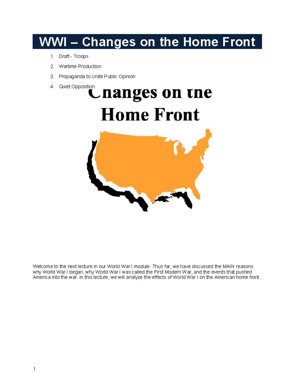 WWI: Key Changes on the Home Front & Propaganda Efforts - Studocu