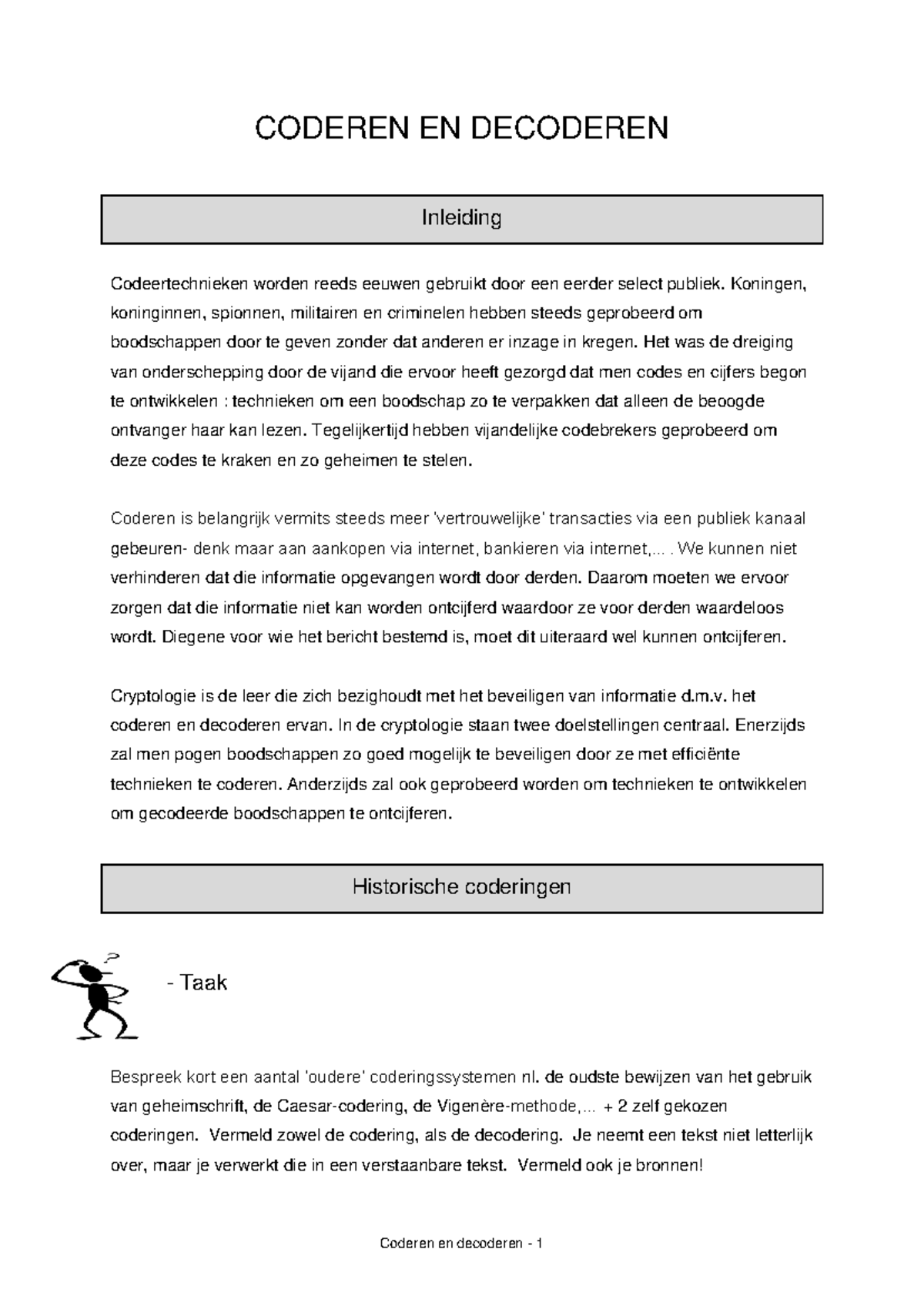 Coderen en Decoderen in Cryptologie - Cursus Coderen - Studocu