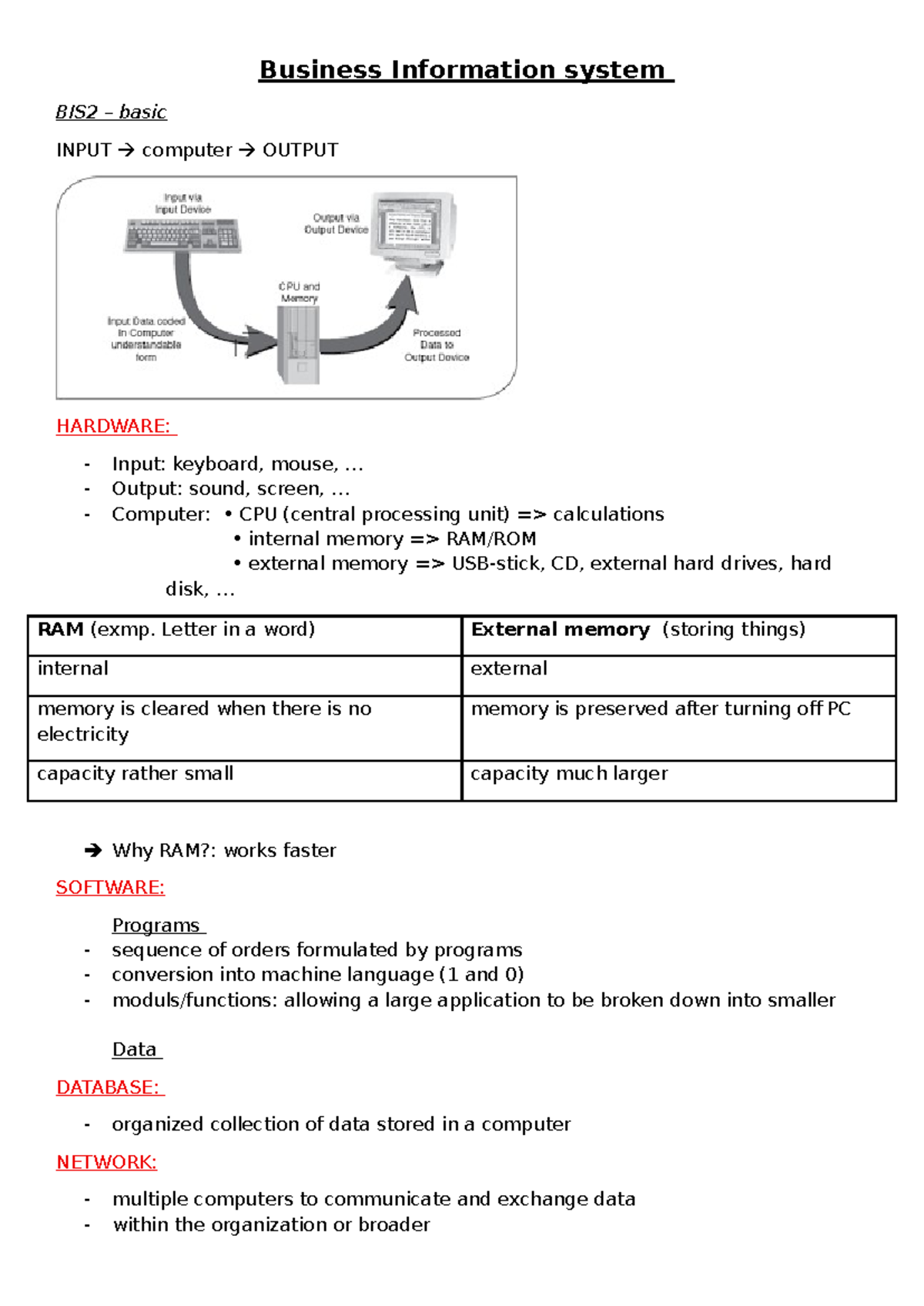 BIS2 Business Information System Overview: Input, Output, and ...