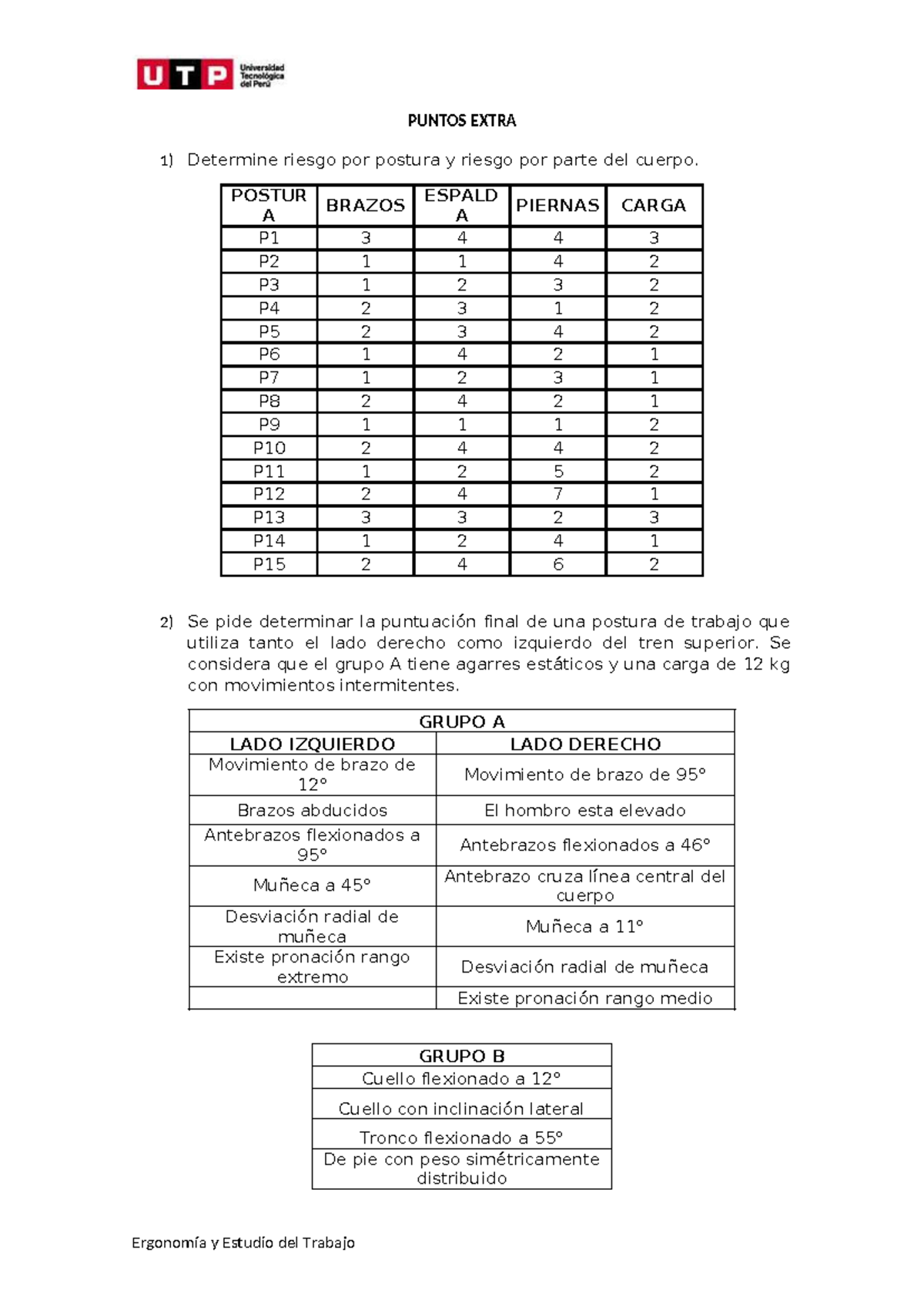 Ejercicios Extra - PC3 - Práctica de Ergonomía y Riesgos Laborales ...