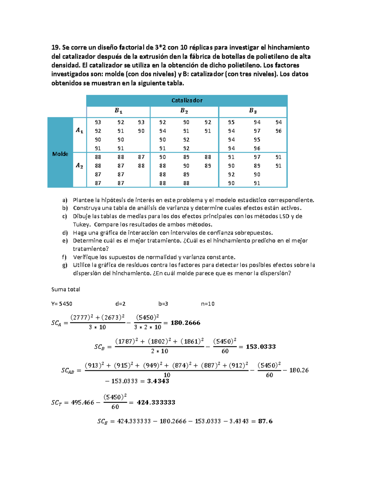 Diseño Factorial 3x2 y 3x3: Análisis ANOVA y Efectos del Experimento ...