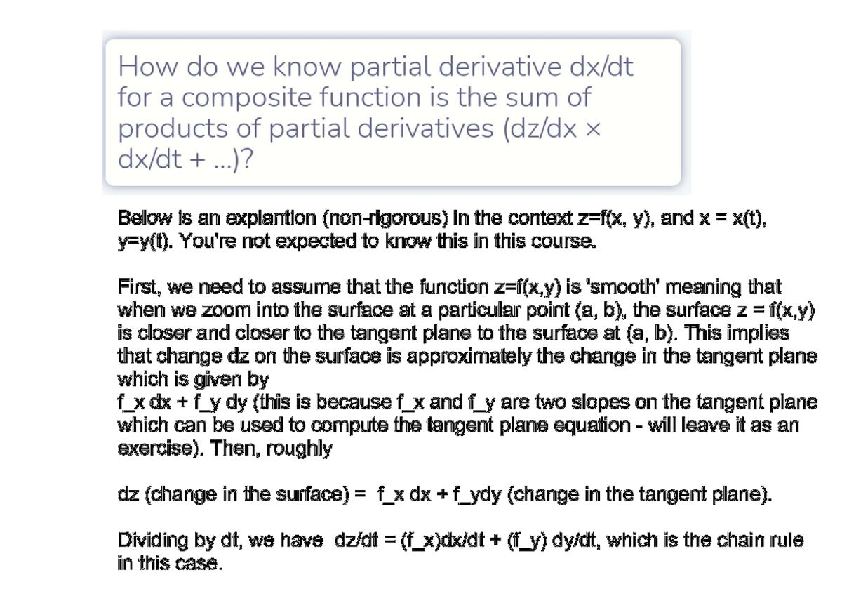 Partial Derivatives of Composite Functions - Week 02 Wooclap - Studocu