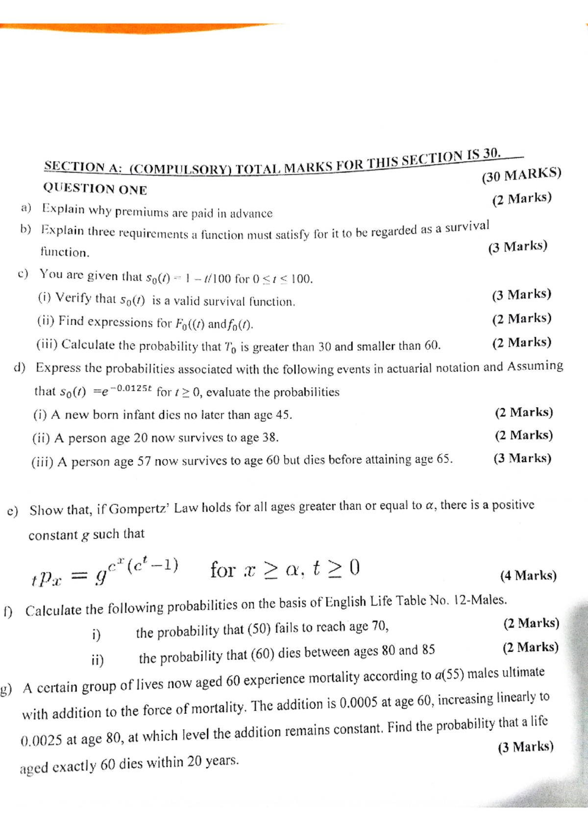 Actuarial Mathematics 1: Key Concepts and Formulas Guide - Studocu
