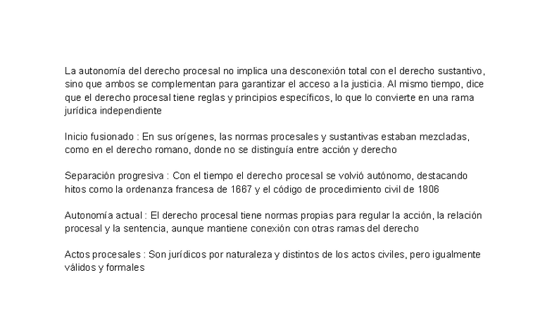 Autonomía del Derecho Procesal: Fundamentos y Evolución Jurídica - Studocu