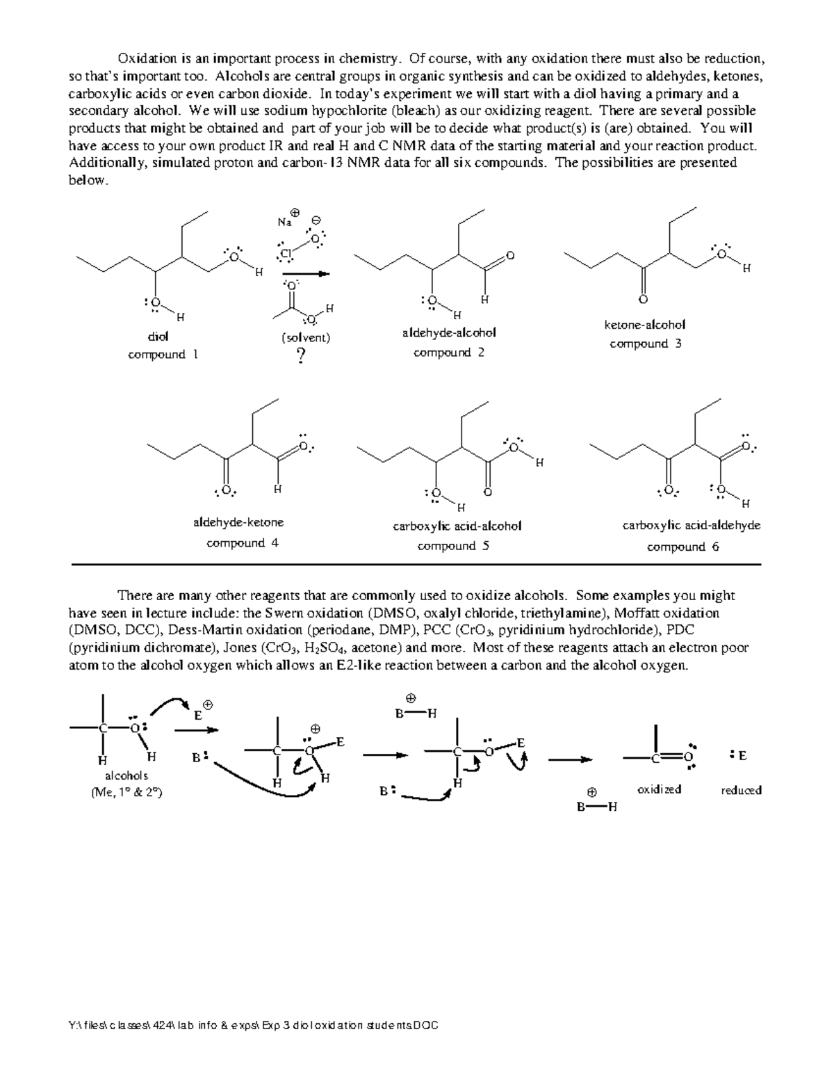 424 diol oxidation - lab report - Oxidation is an important process in ...