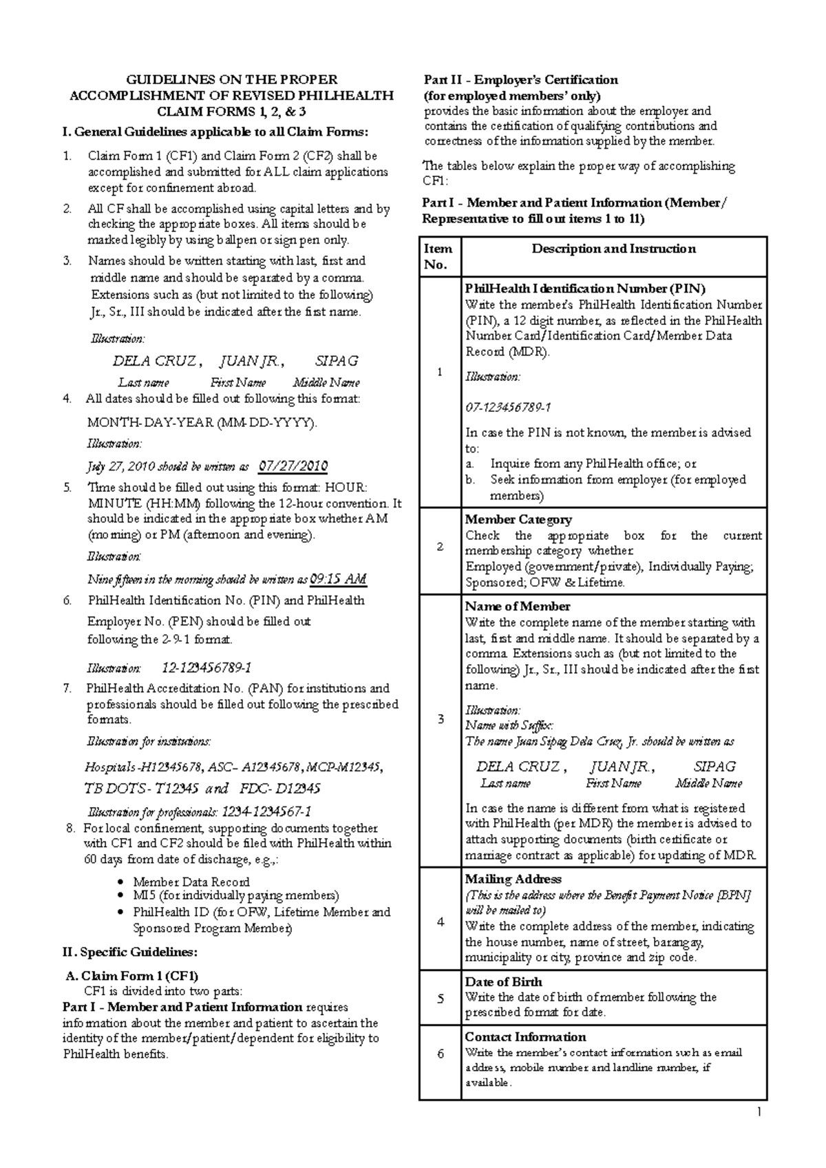 PhilHealth Claim Form 1, 2, & 3 Guidelines for Accurate Submission ...