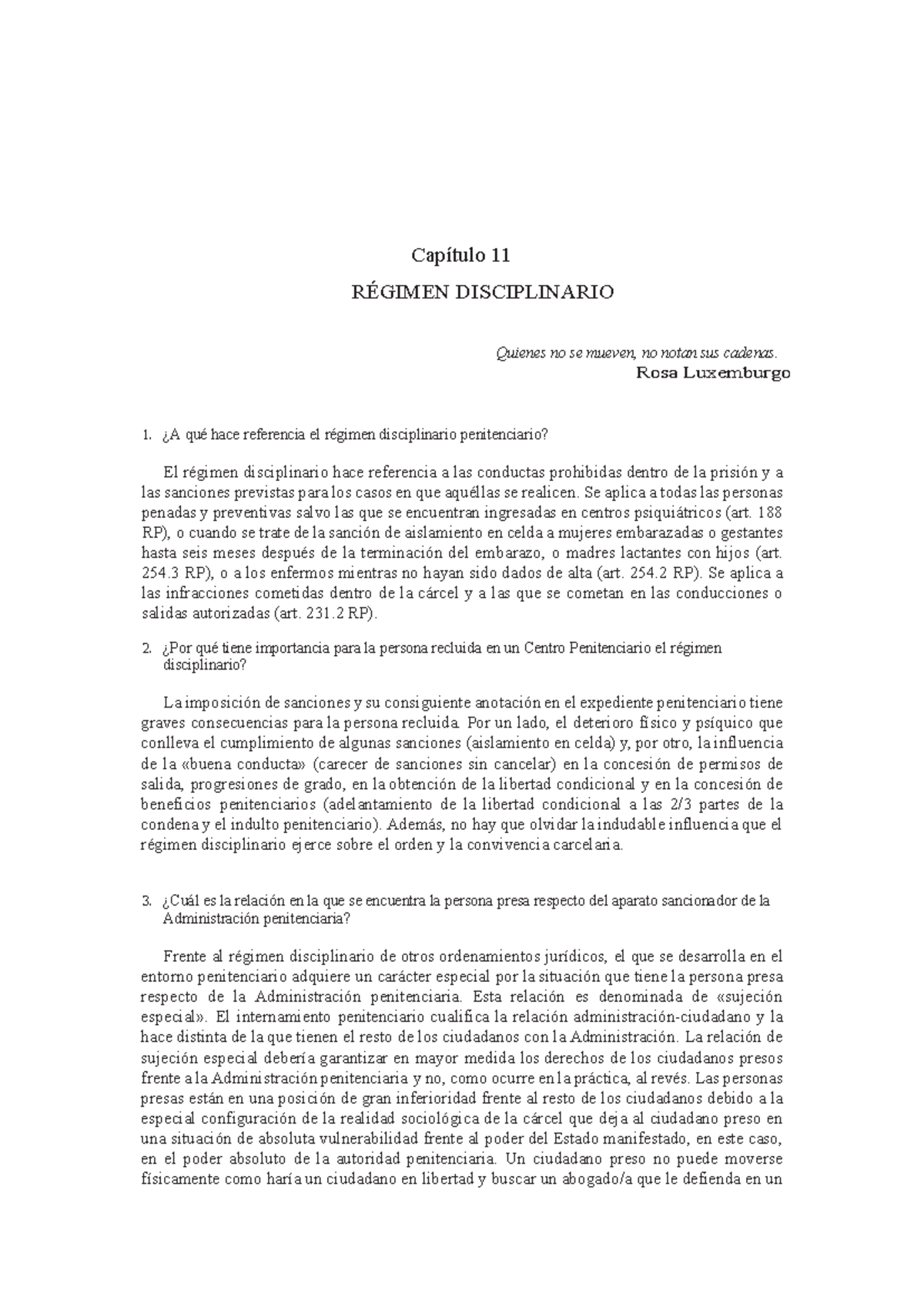 Capítulo 11: Régimen Disciplinario y Recompensas en el Sistema ...