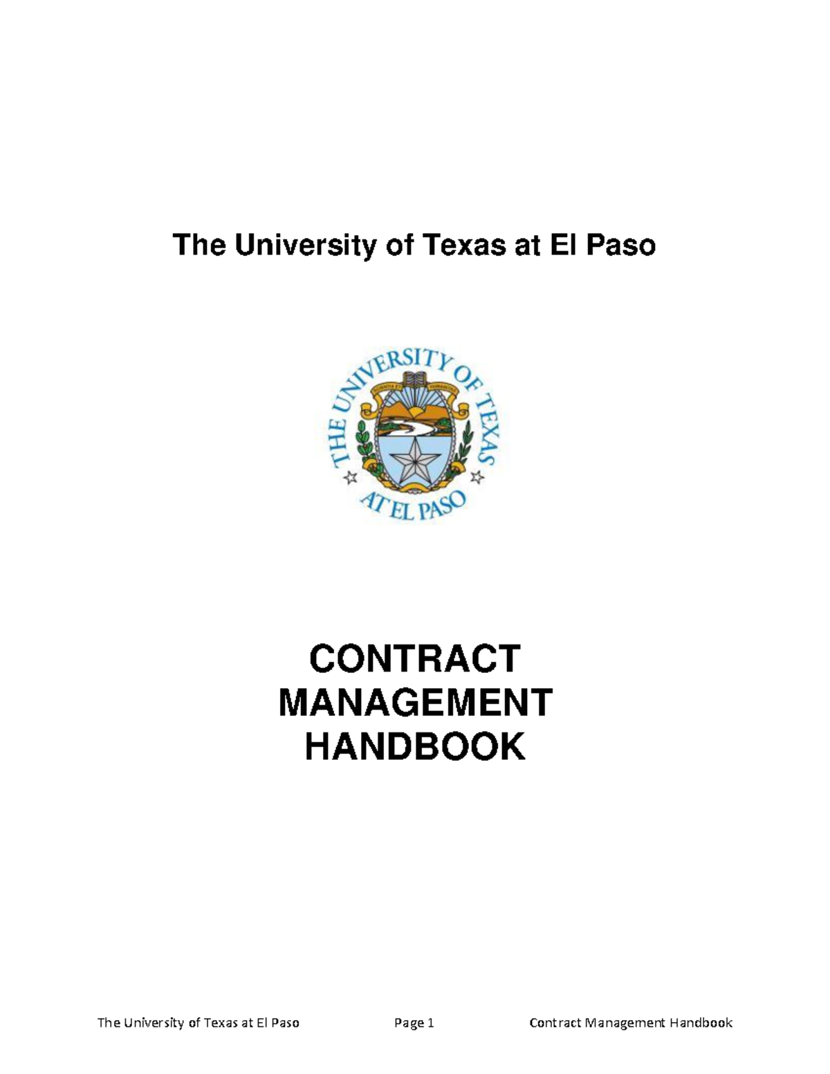 UTEP Contract Management Handbook: Guidelines and Best Practices - Studocu