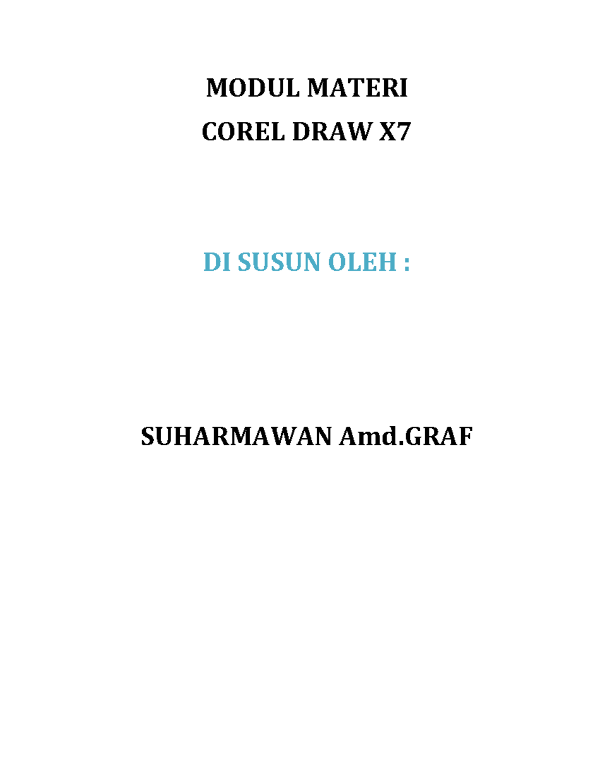 Modul Materi CorelDRAW X7: Panduan Lengkap untuk Pemula - Studocu