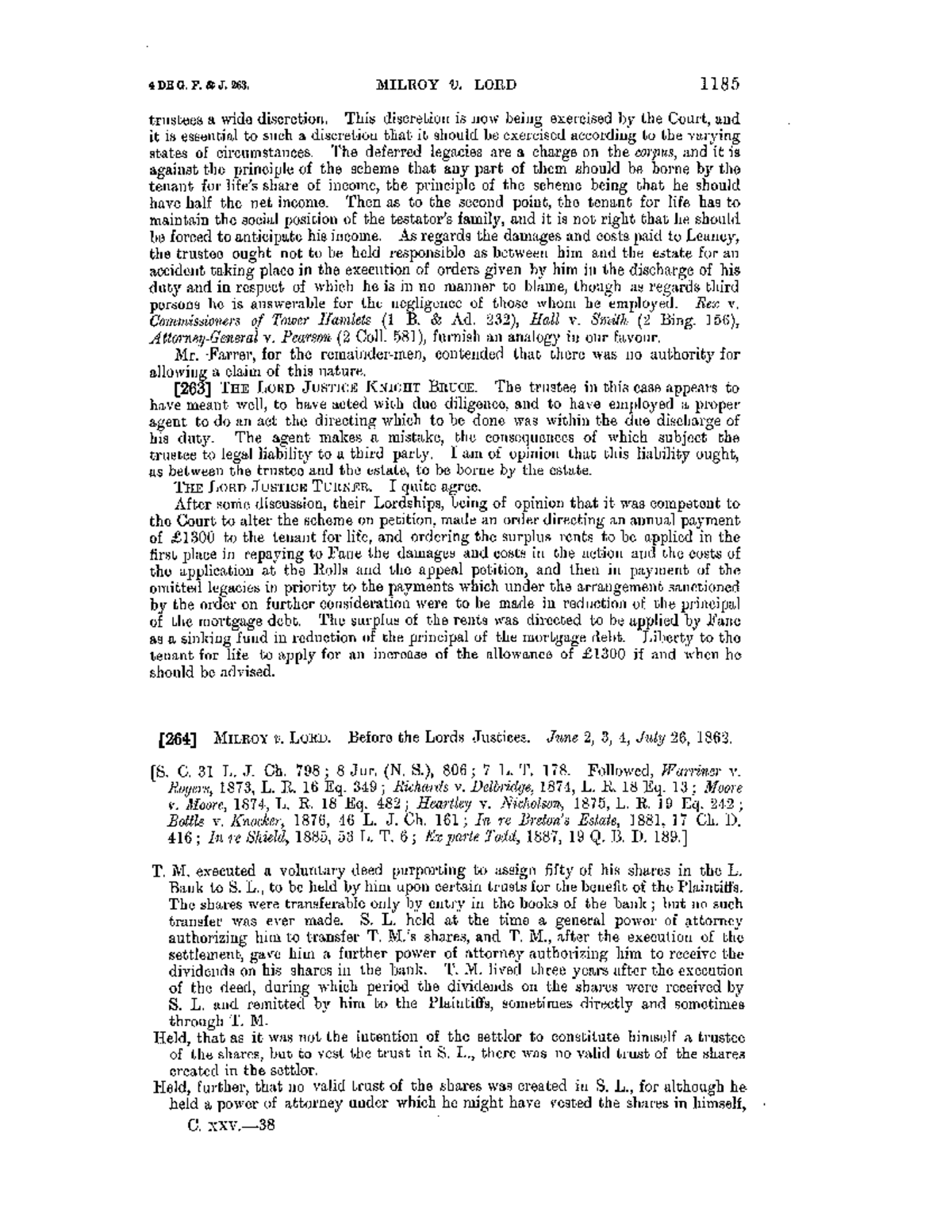 Milroy v. Lord: Discretion of Trustees and Legal Liabilities - Studocu